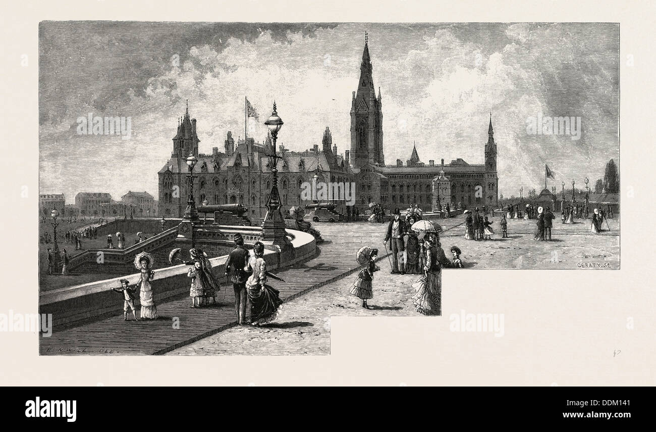 OTTAWA, WESTERN BLOCK, DEPARTMENTAL BUILDINGS, CANADA, NINETEENTH ...