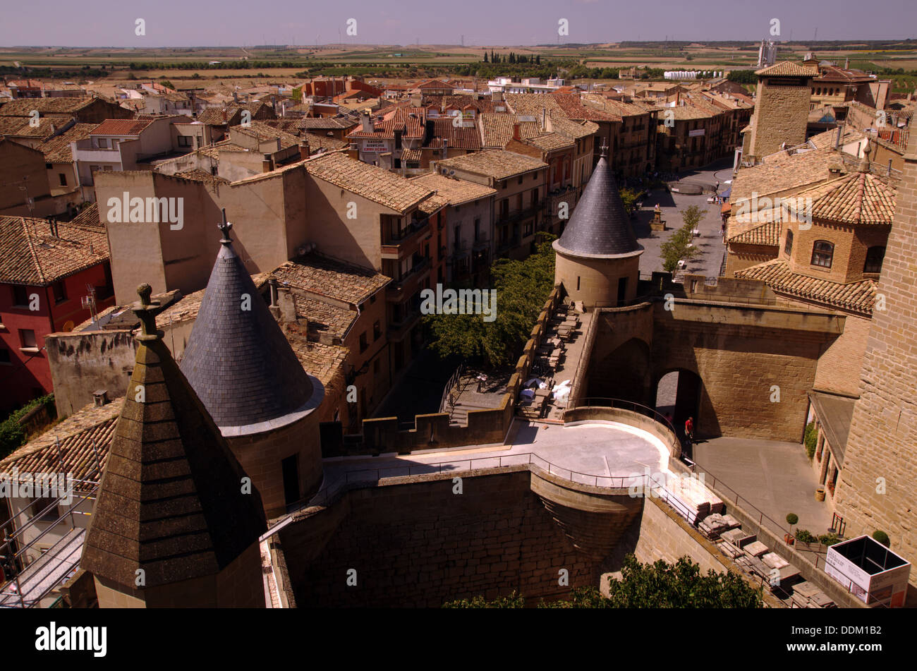 View of Olite village with Royal Palace Stock Photo - Alamy