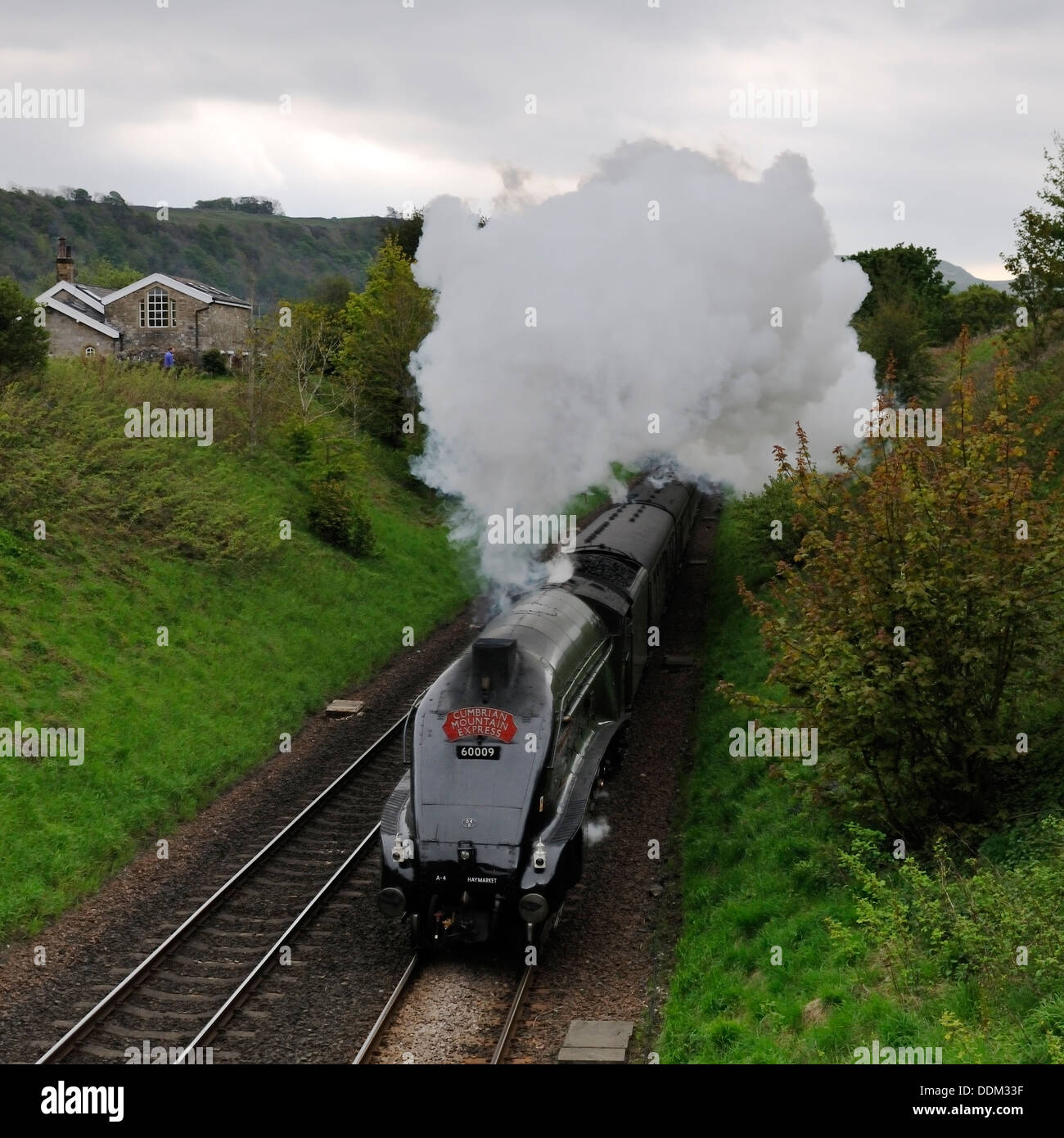 LNER A4 class No 60009 'Union of South Africa' approaching Stainforth ...