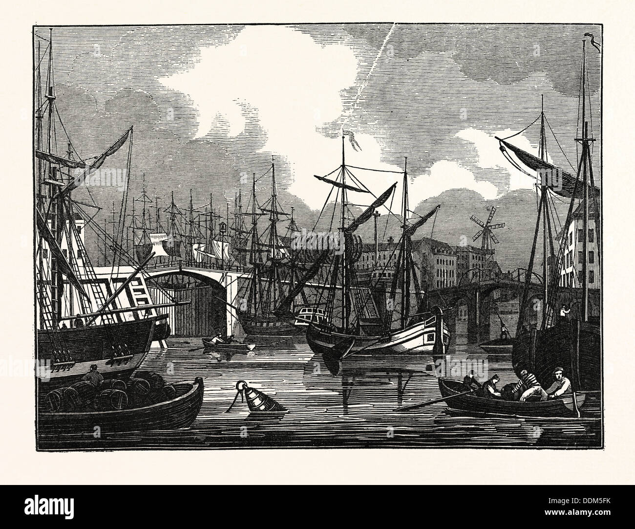 HULL, IN YORKSHIRE. VIEW OF THE NORTH BRIDGE. UK, britain, british ...