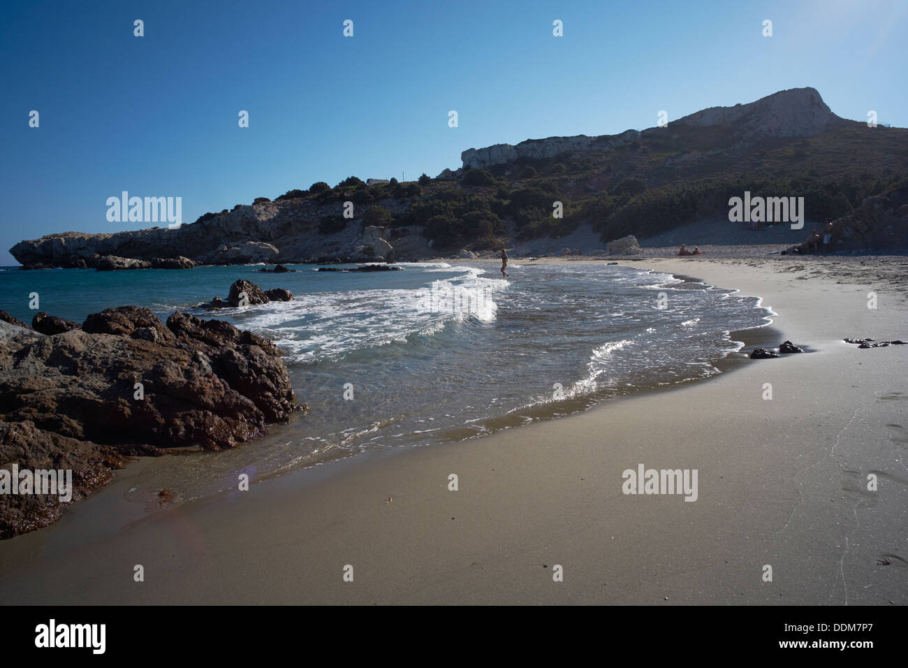 The beach at Agios Georgios Drakano, Ikaria, Greece, one of the ...