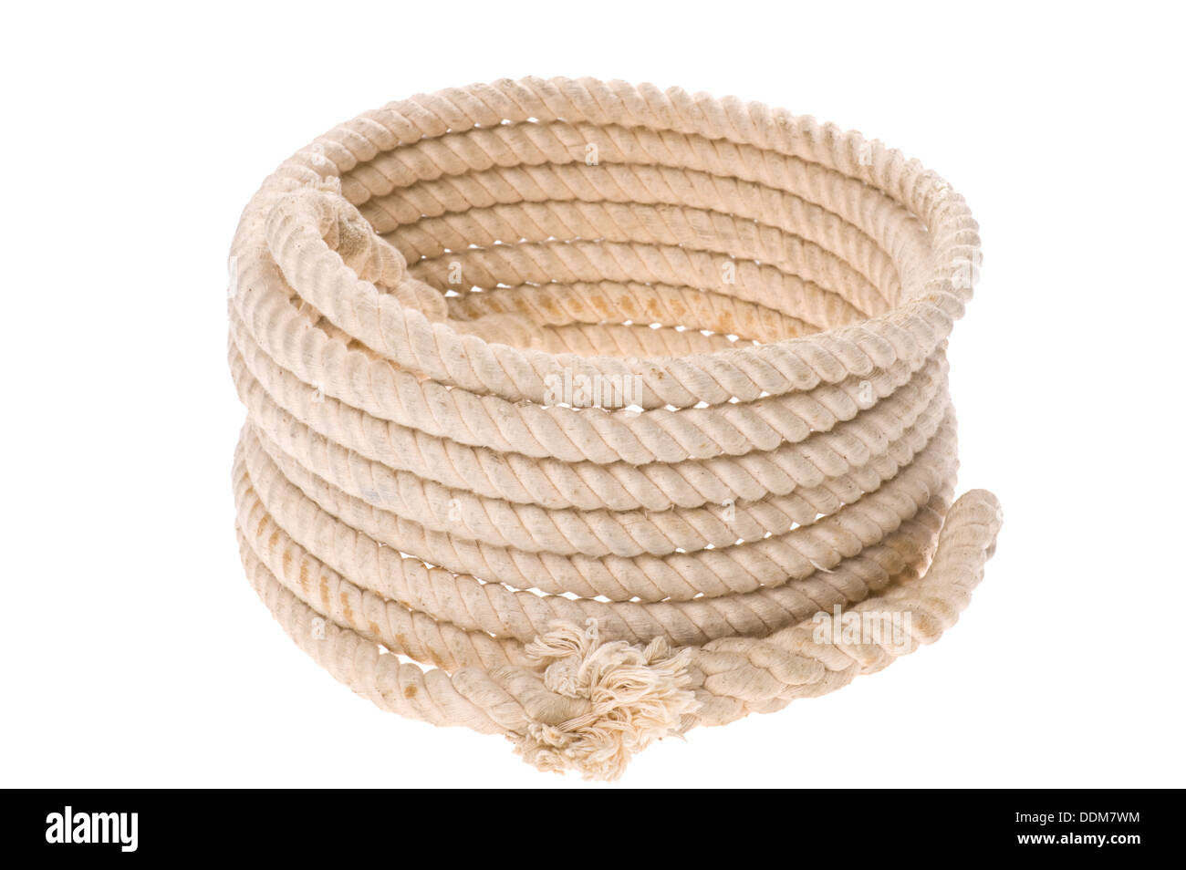 object on white - isolated Twisted thick rope Stock Photo - Alamy