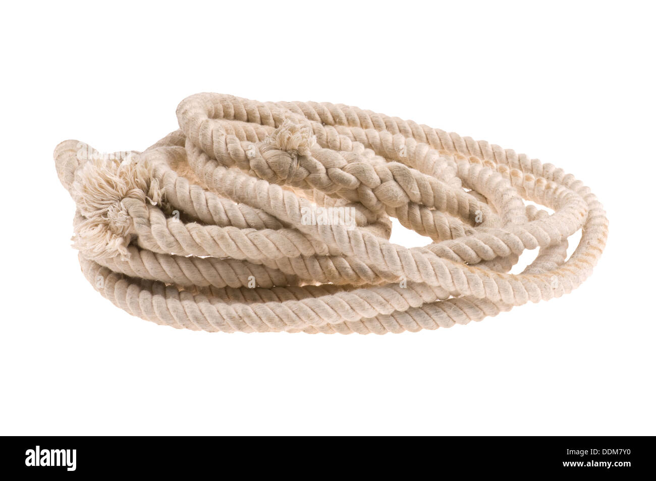 object on white - isolated Twisted thick rope Stock Photo - Alamy