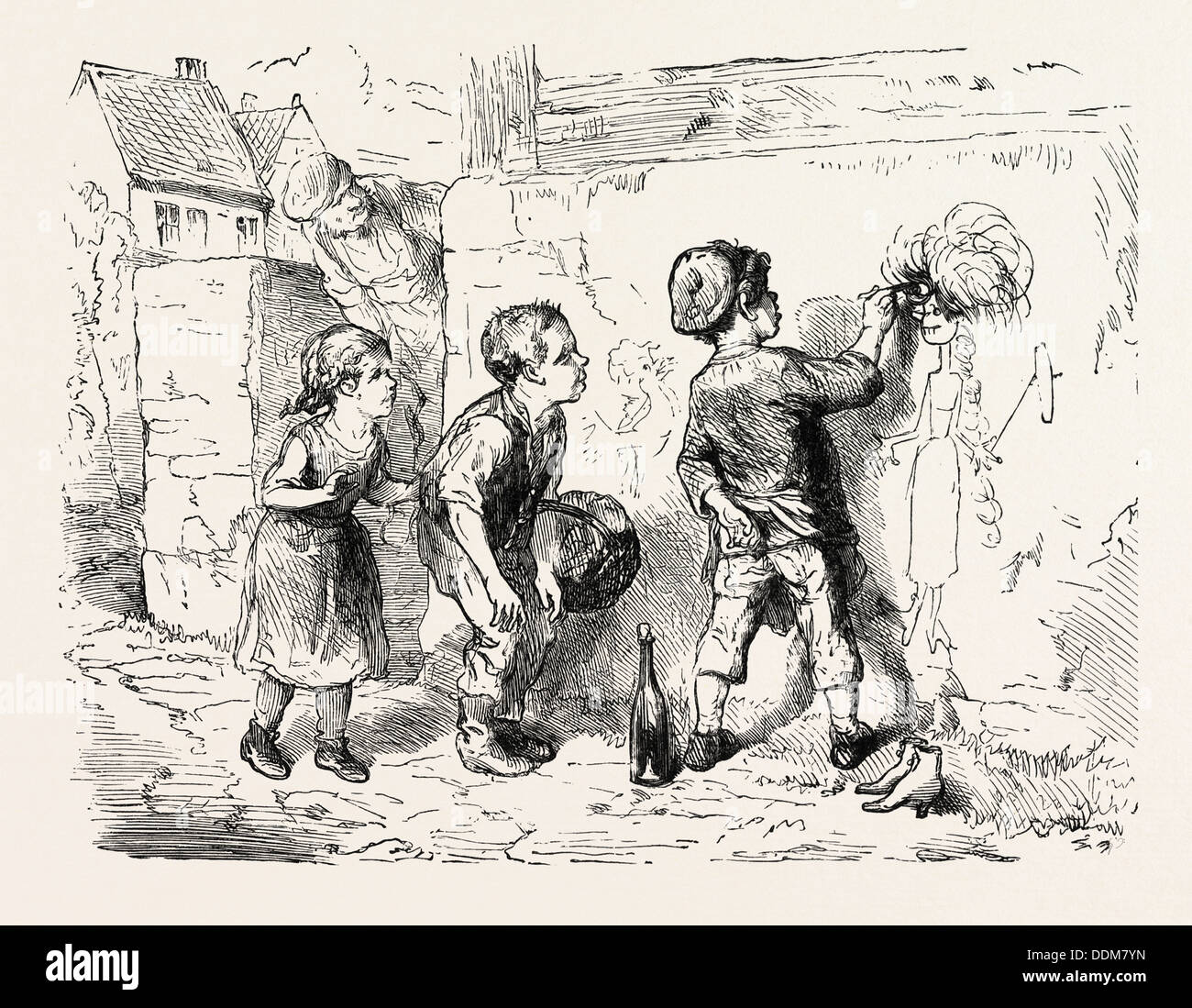 BUDDING GENIUS, a wall painting by children Stock Photo - Alamy