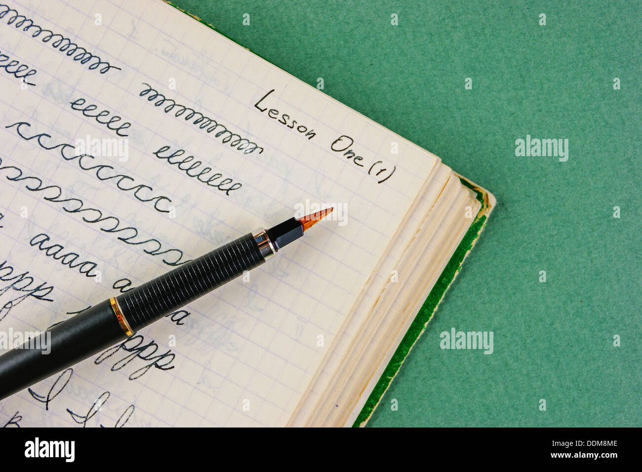 old school exercise book in English Stock Photo - Alamy
