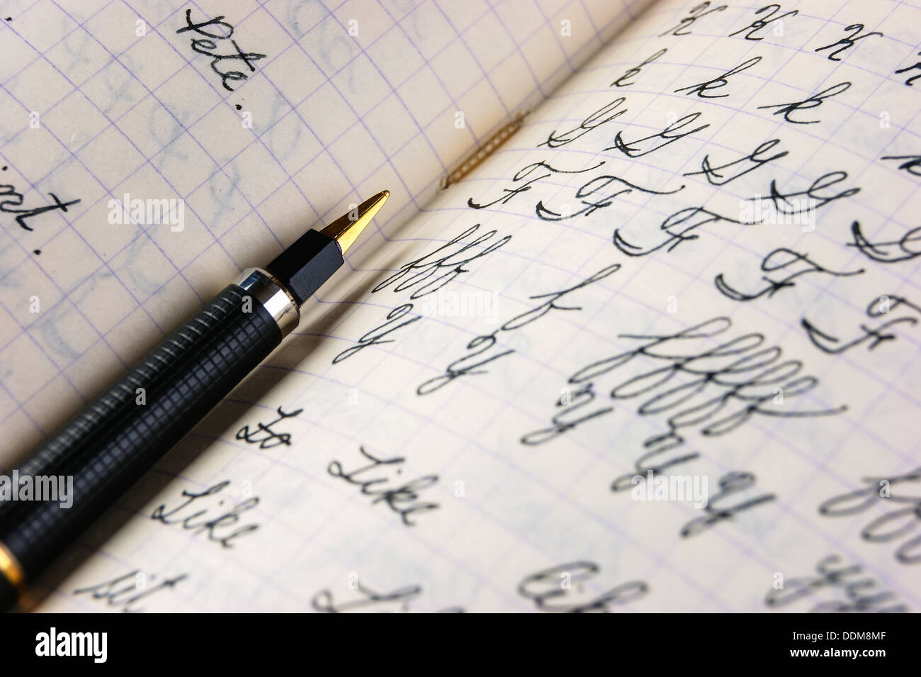 old school exercise book in English Stock Photo - Alamy