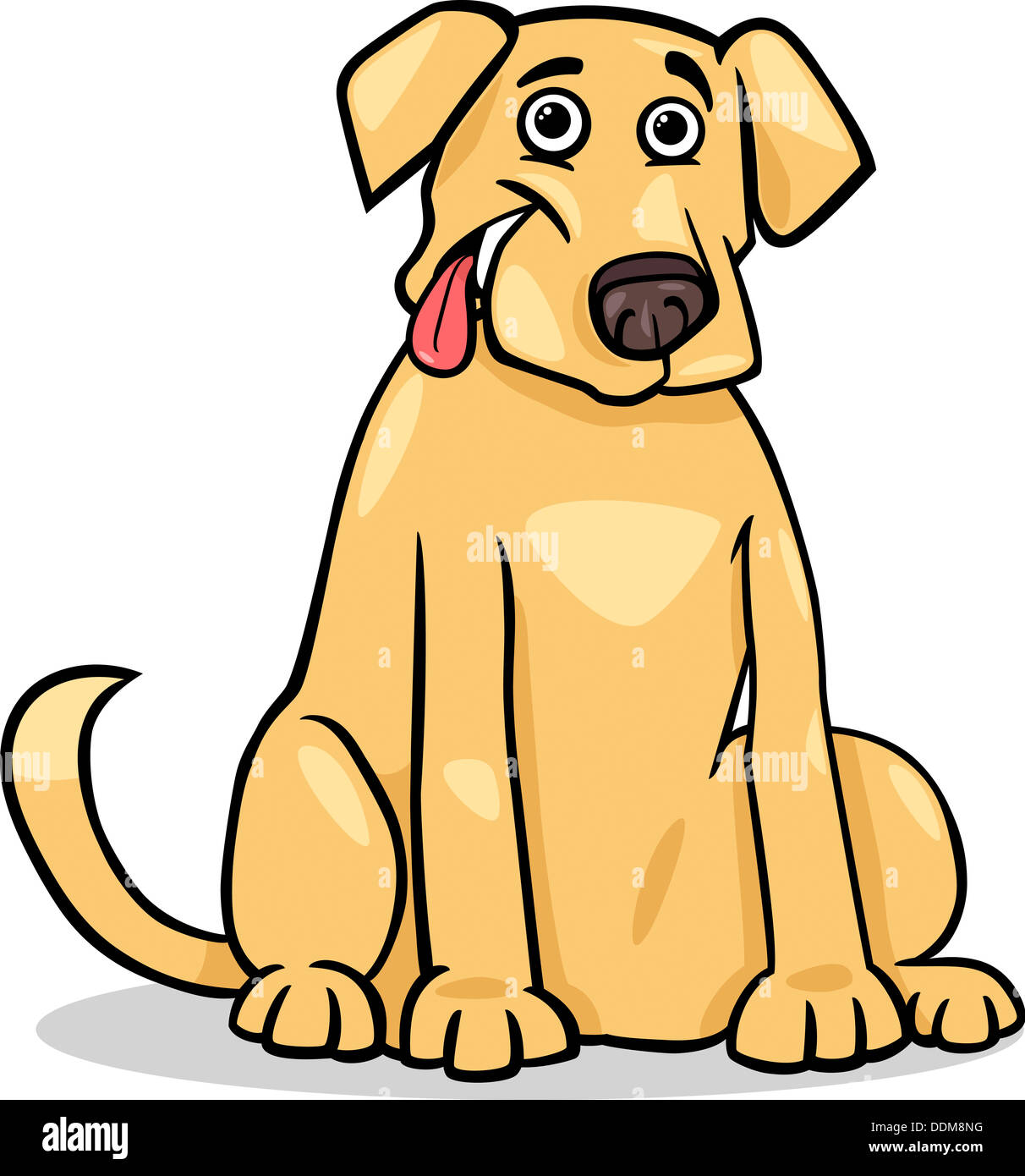 Cartoon Illustration of Funny Purebred Labrador Retriever Dog Stock ...