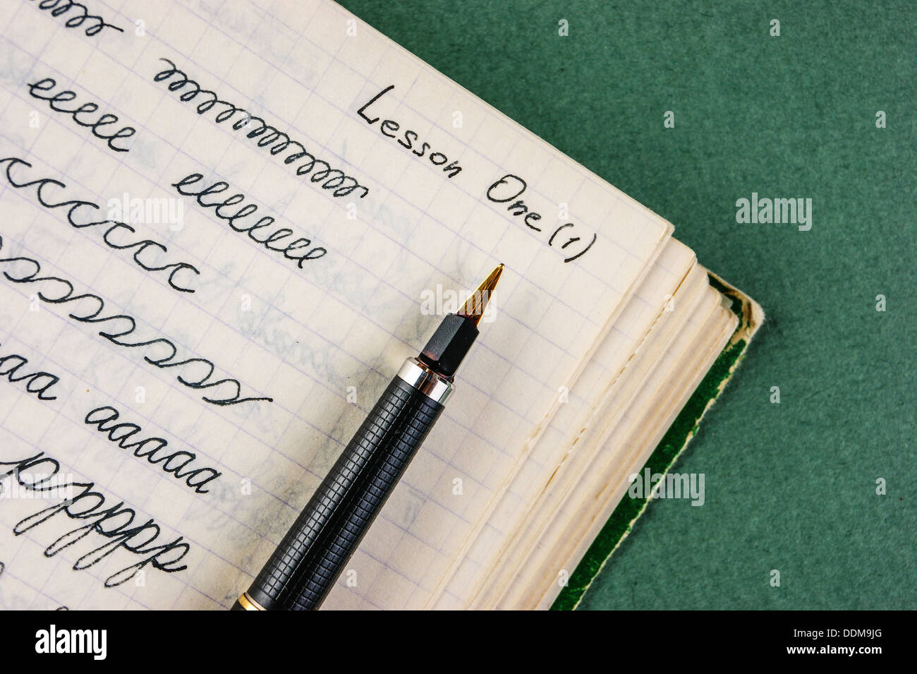 old school exercise book in English Stock Photo - Alamy