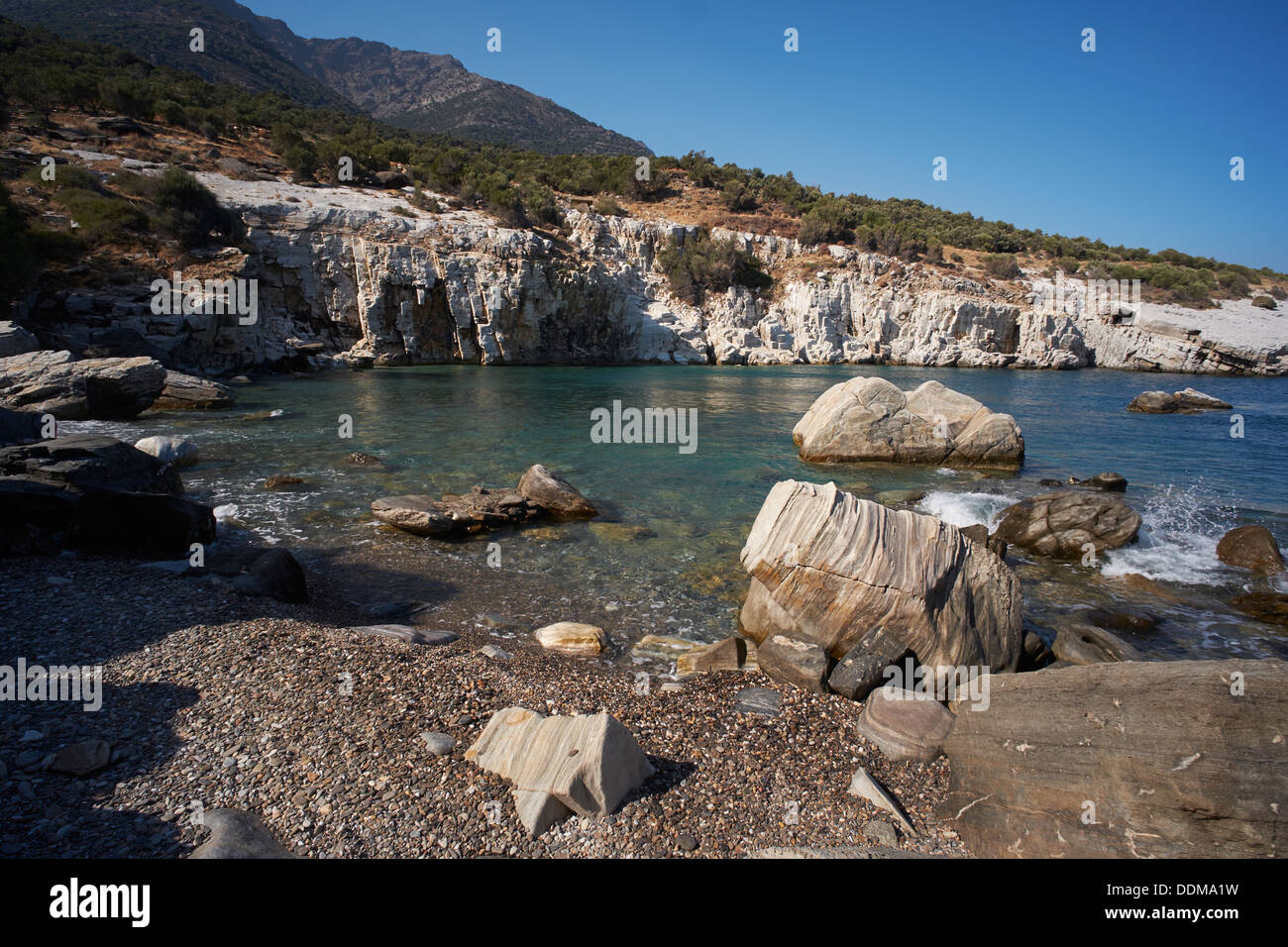 Gialia beach, near the Icaris rock, Ikaria, Greece Stock Photo - Alamy