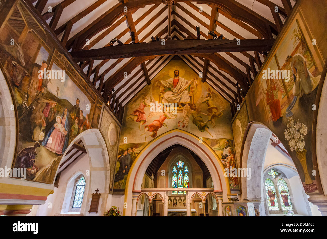 Berwick Church Sussex Wall paintings by Bloomsbury Group artist Duncan ...