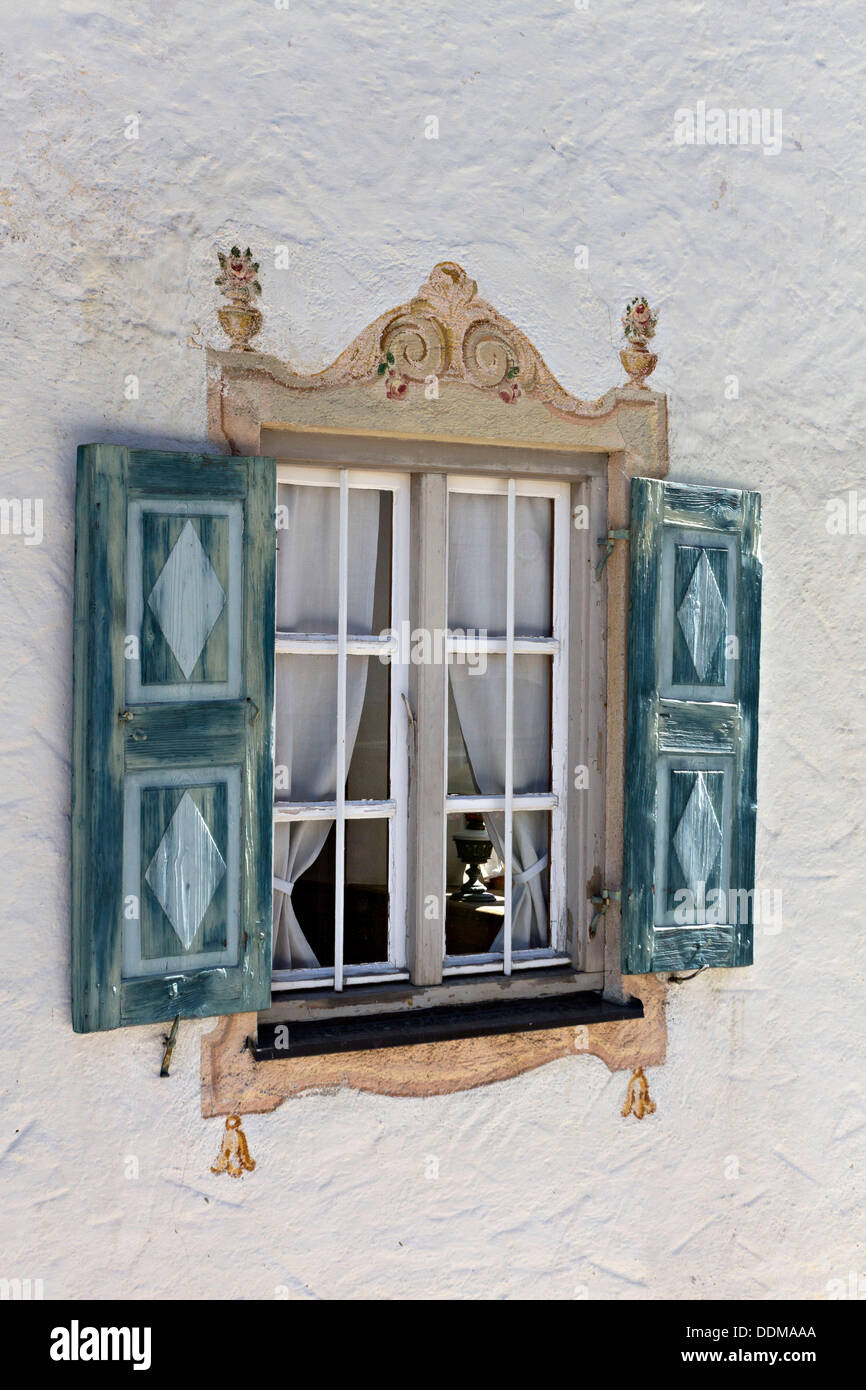 Bavarian window on the Heimat Museum, Prien Upper Bavaria Germany Stock ...