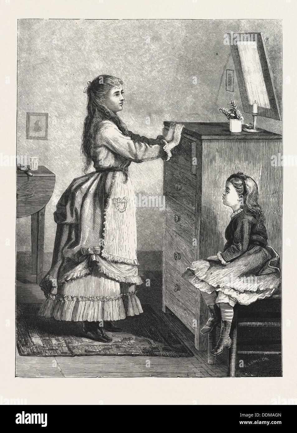 Interior in the cottage, 1876, UK, britain, british, europe, united ...