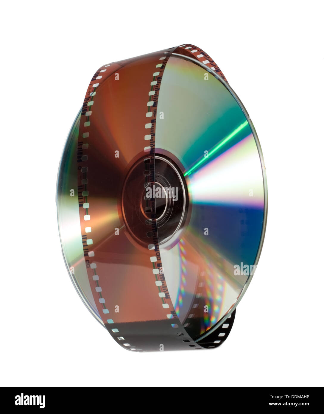 digital disc and a film strip isolated on white Stock Photo - Alamy