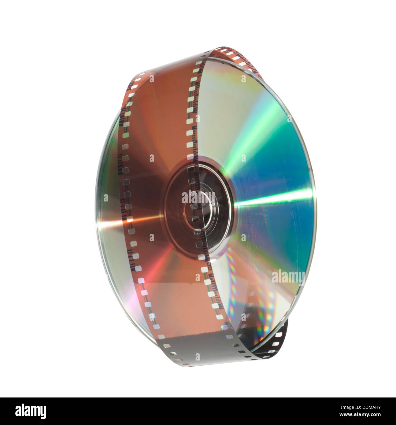 digital disc and a film strip isolated on white Stock Photo - Alamy
