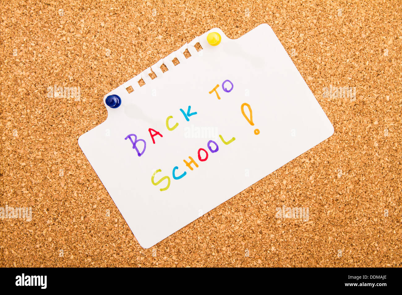 Cork board "Back to school Stock Photo - Alamy