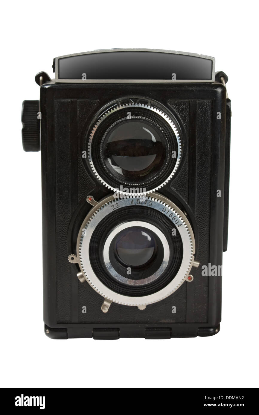 old camera isolated on white Stock Photo - Alamy