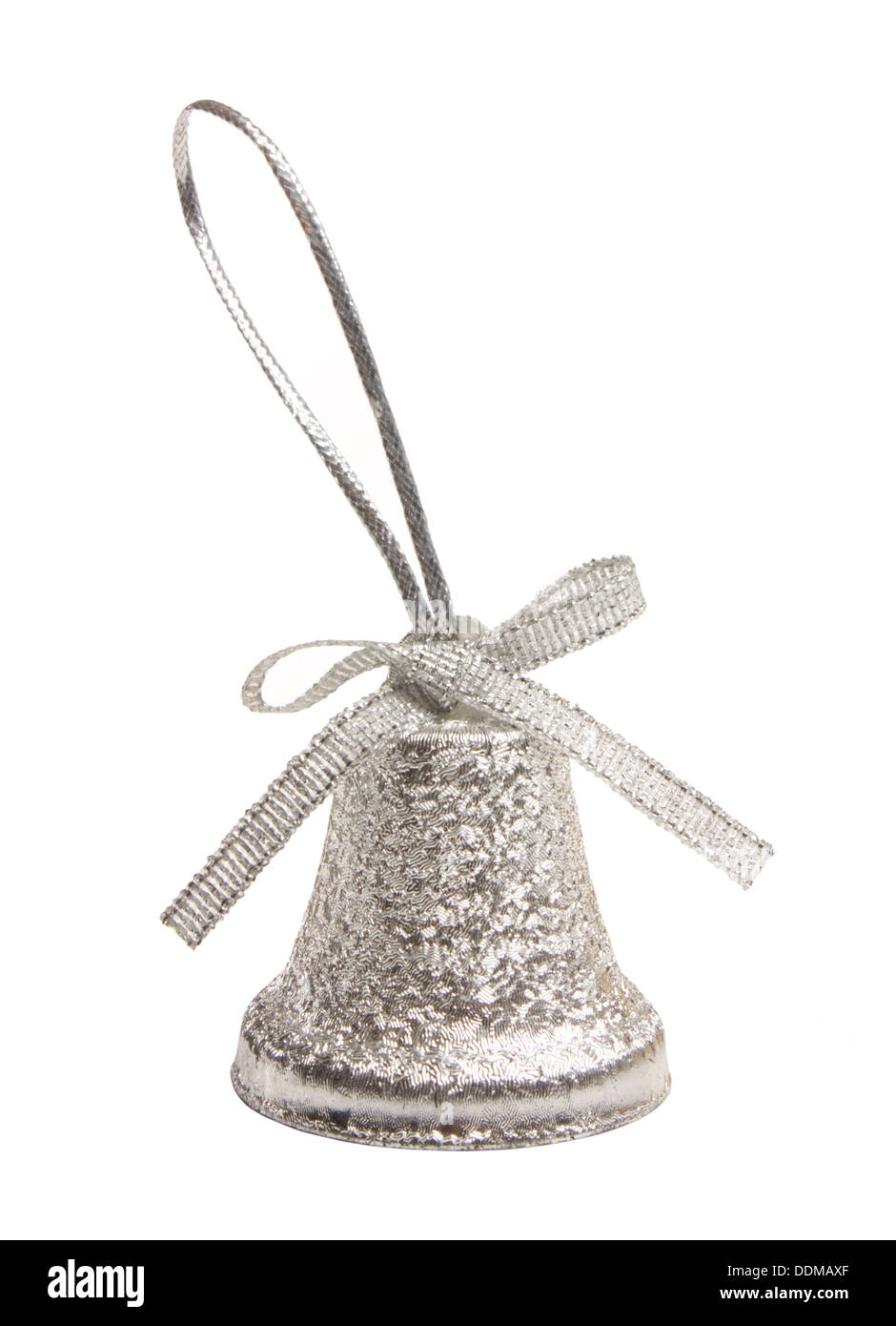 Silver bell Christmas isolated on white background Stock Photo - Alamy