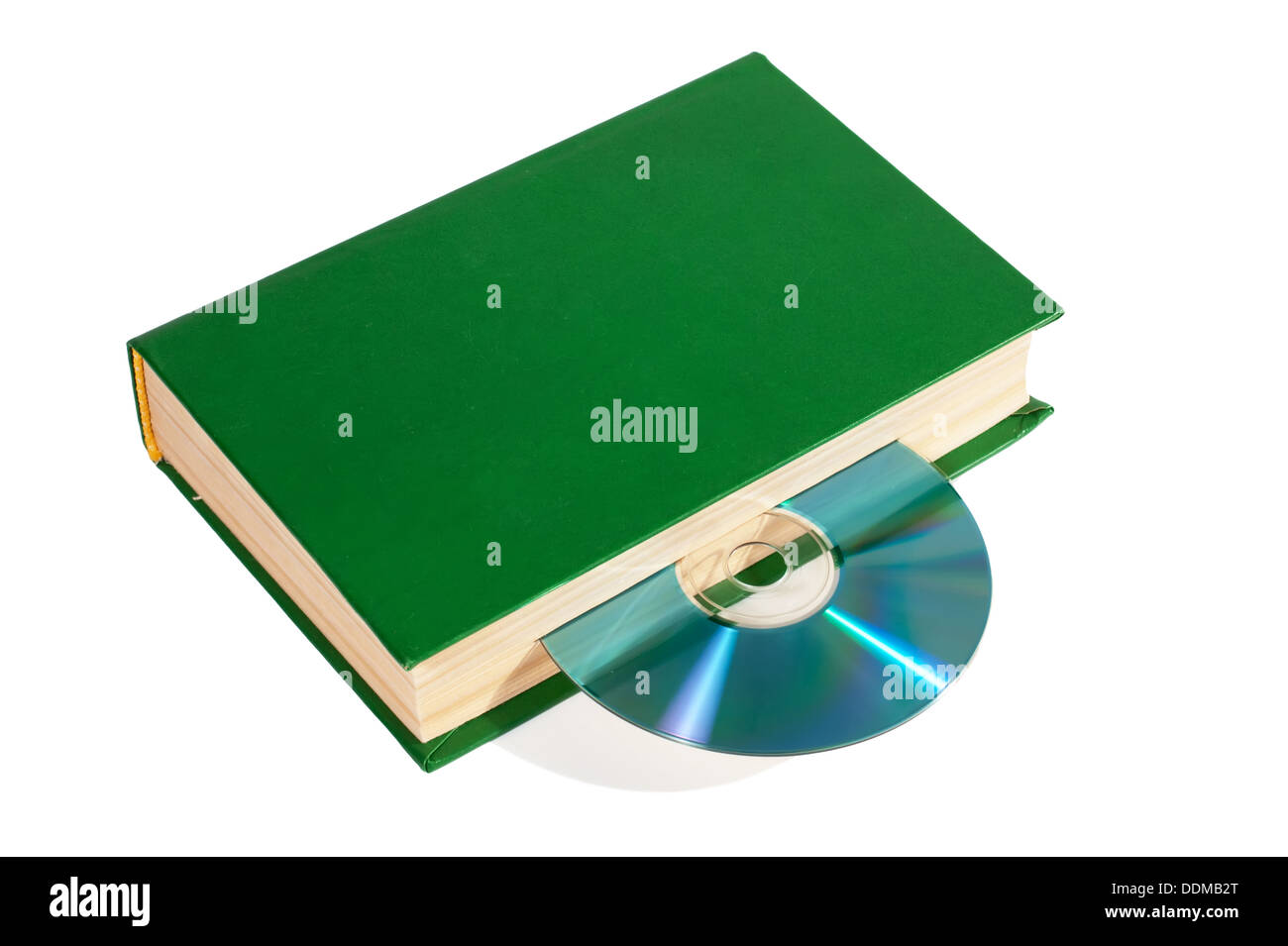 CD in the book isolated on white background Stock Photo - Alamy
