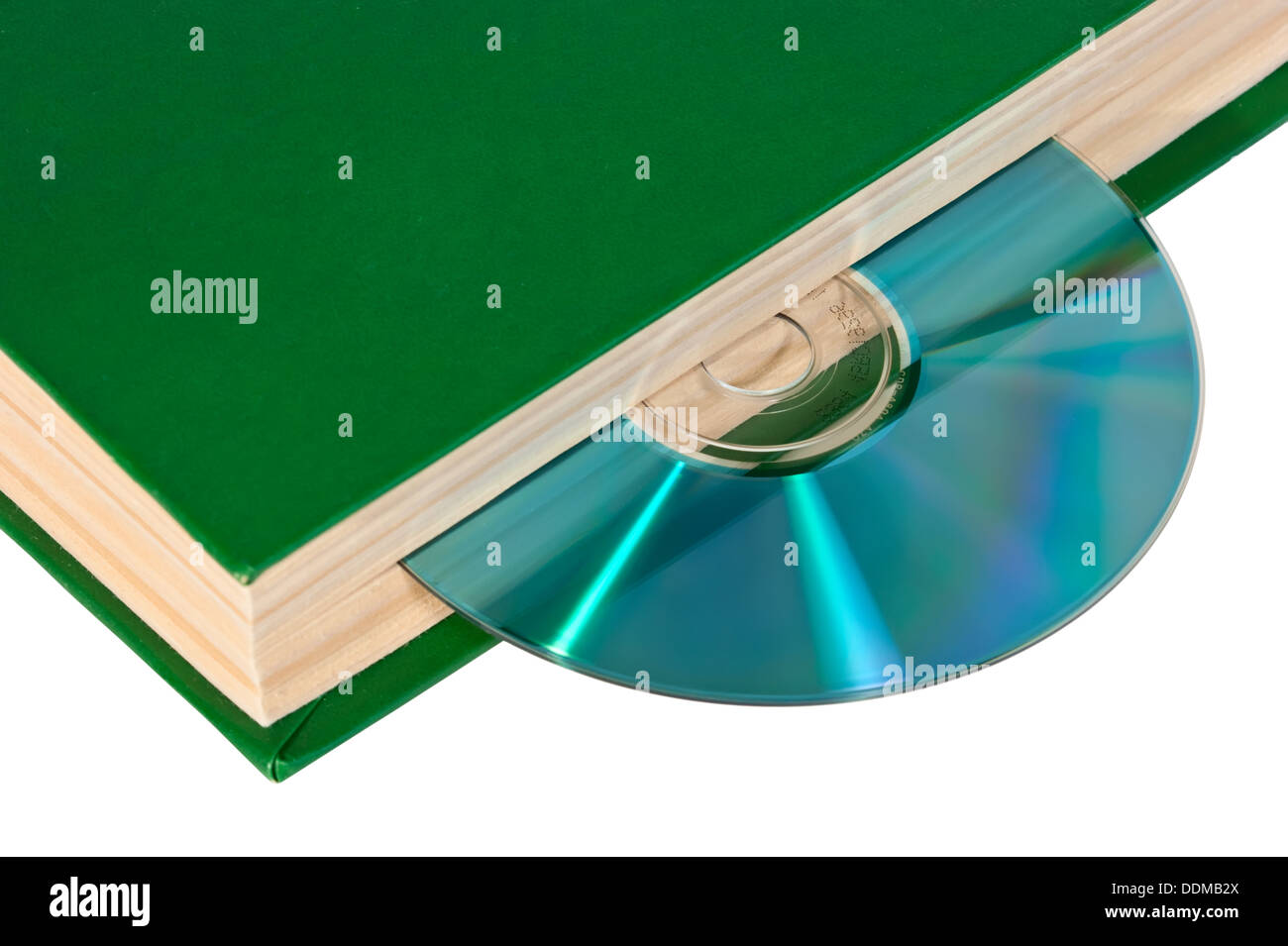 CD in the book isolated on white background Stock Photo - Alamy