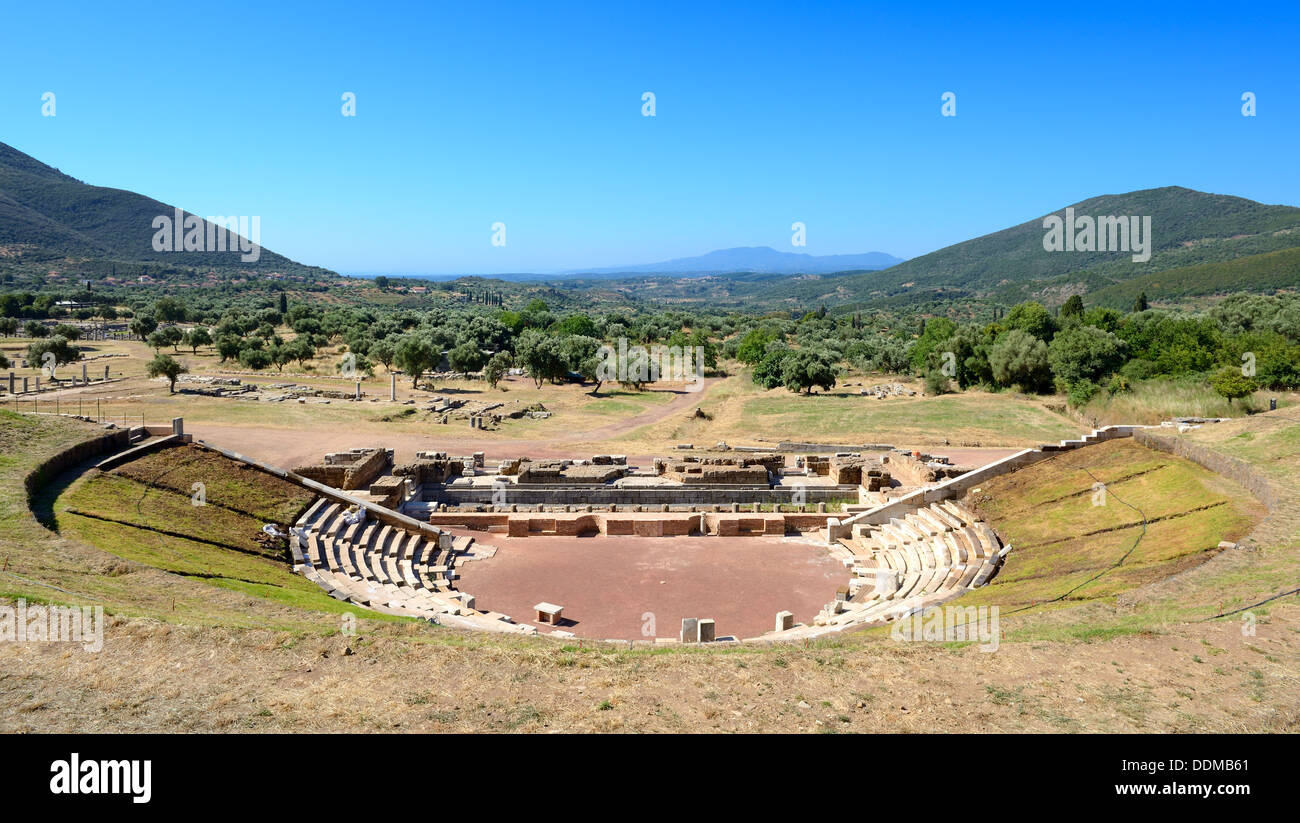 The ruins in ancient Messene (Messinia), Peloponnes, Greece Stock Photo ...