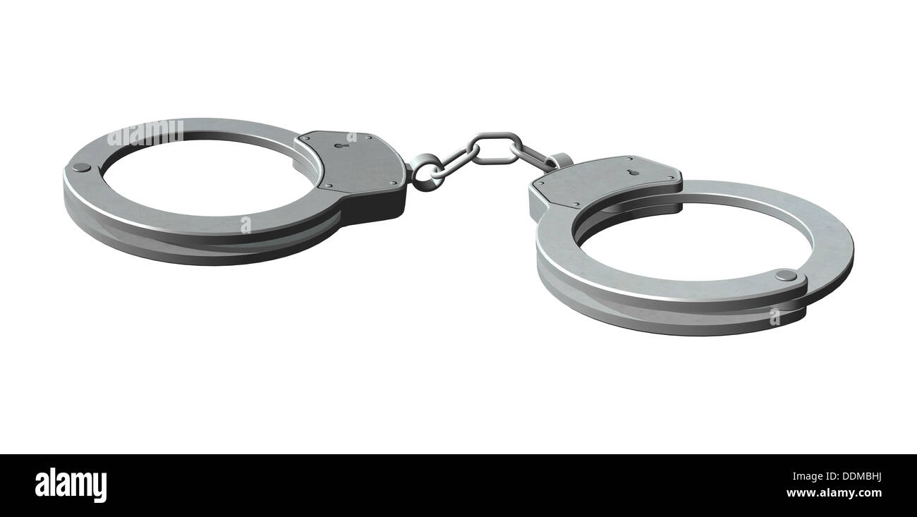 3D digital render of handcuffs isolated on white background Stock Photo ...