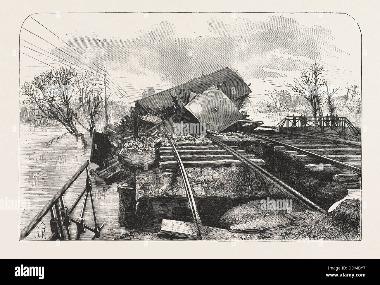 TERRIBLE RAILWAY ACCIDENT IN ALSACE, CAUSED BY THE FALL OF THE BRIDGE ...