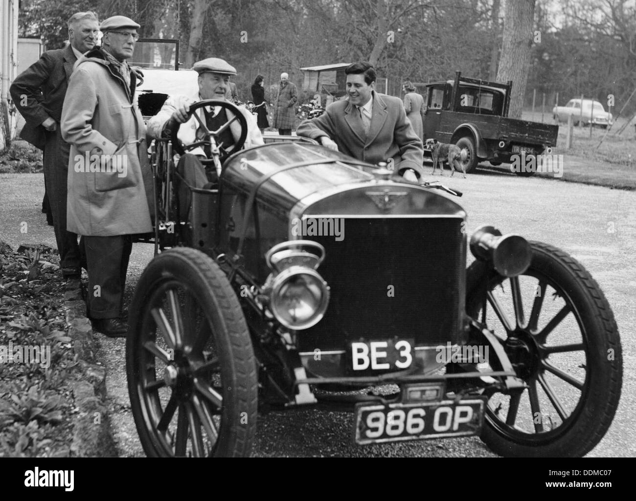 Lord Brabazon in the driver's seat of a vintage car, 1956. Artist ...