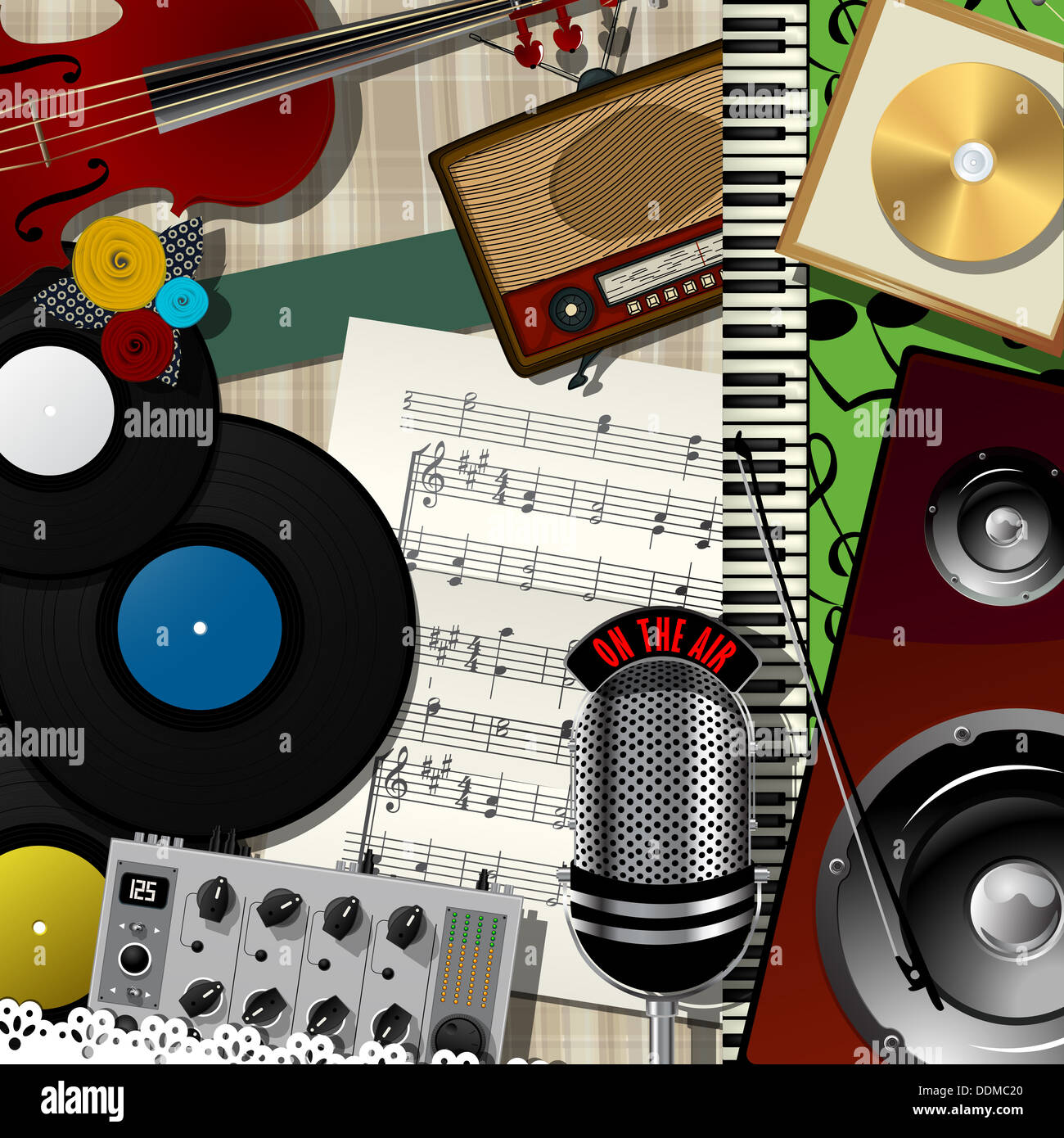 Music collage, abstract art illustration design Stock Photo - Alamy
