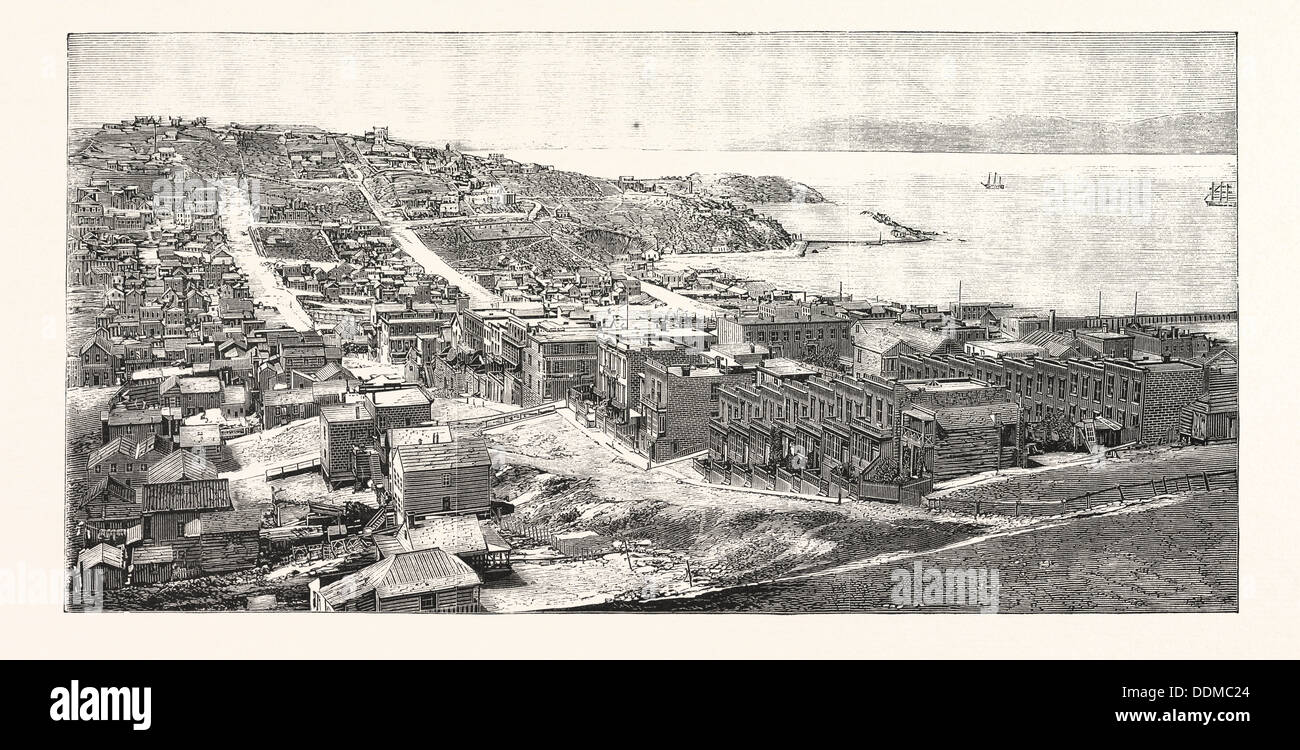 THE GOLDEN GATE SAN FRANCISCO ENGRAVING 1876, US Stock Photo - Alamy