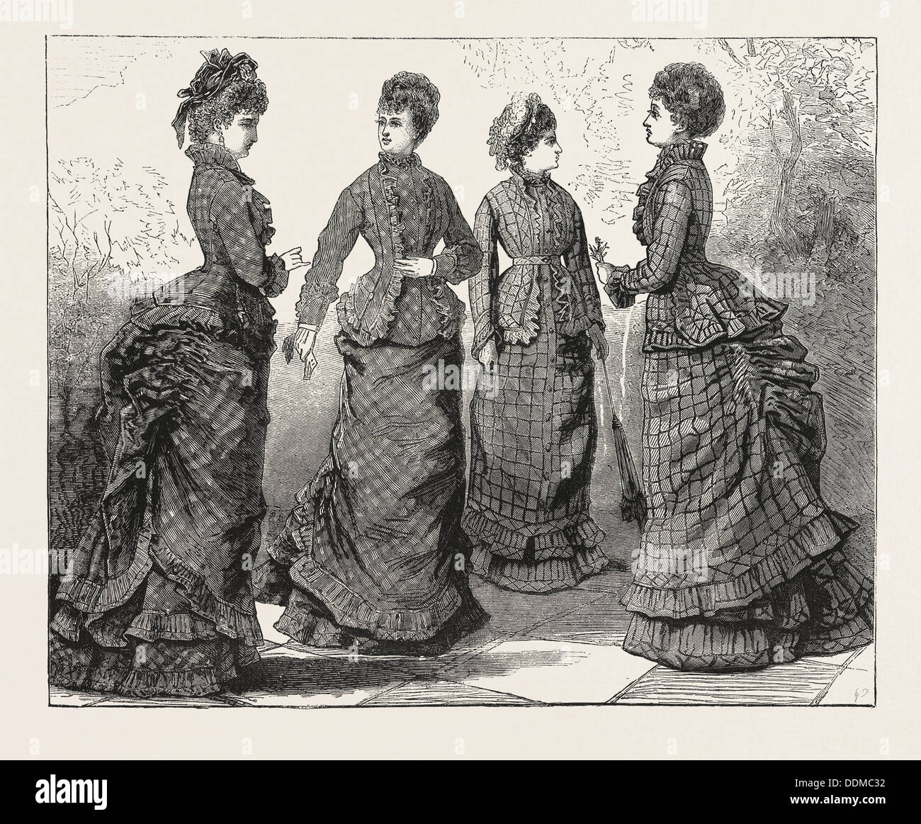 CONTINENAL BASQUE, LONG ROUND OVERSKIRT, AND WALKING SKIRT, BACK AND ...