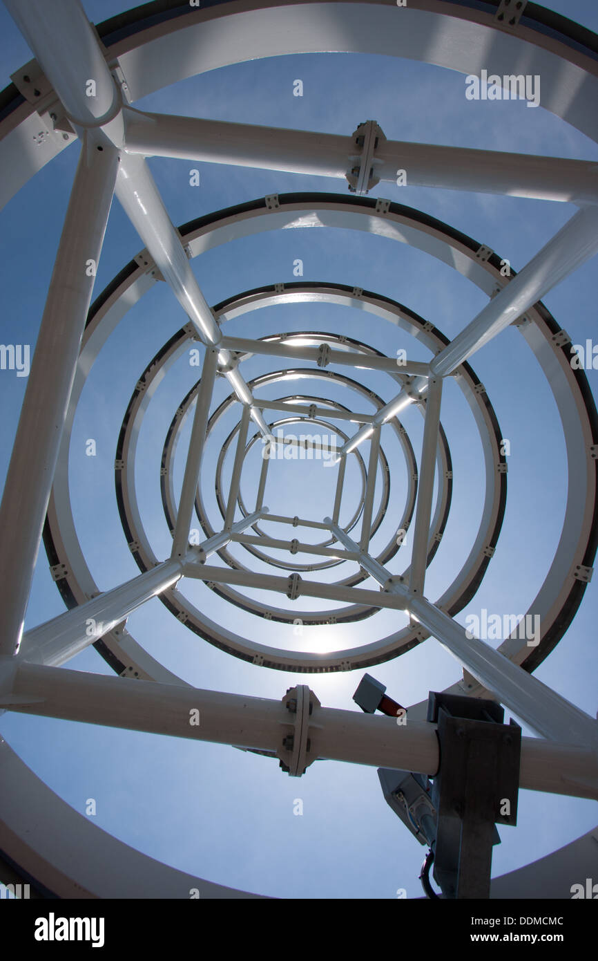 view up a white tower with sky Stock Photo - Alamy