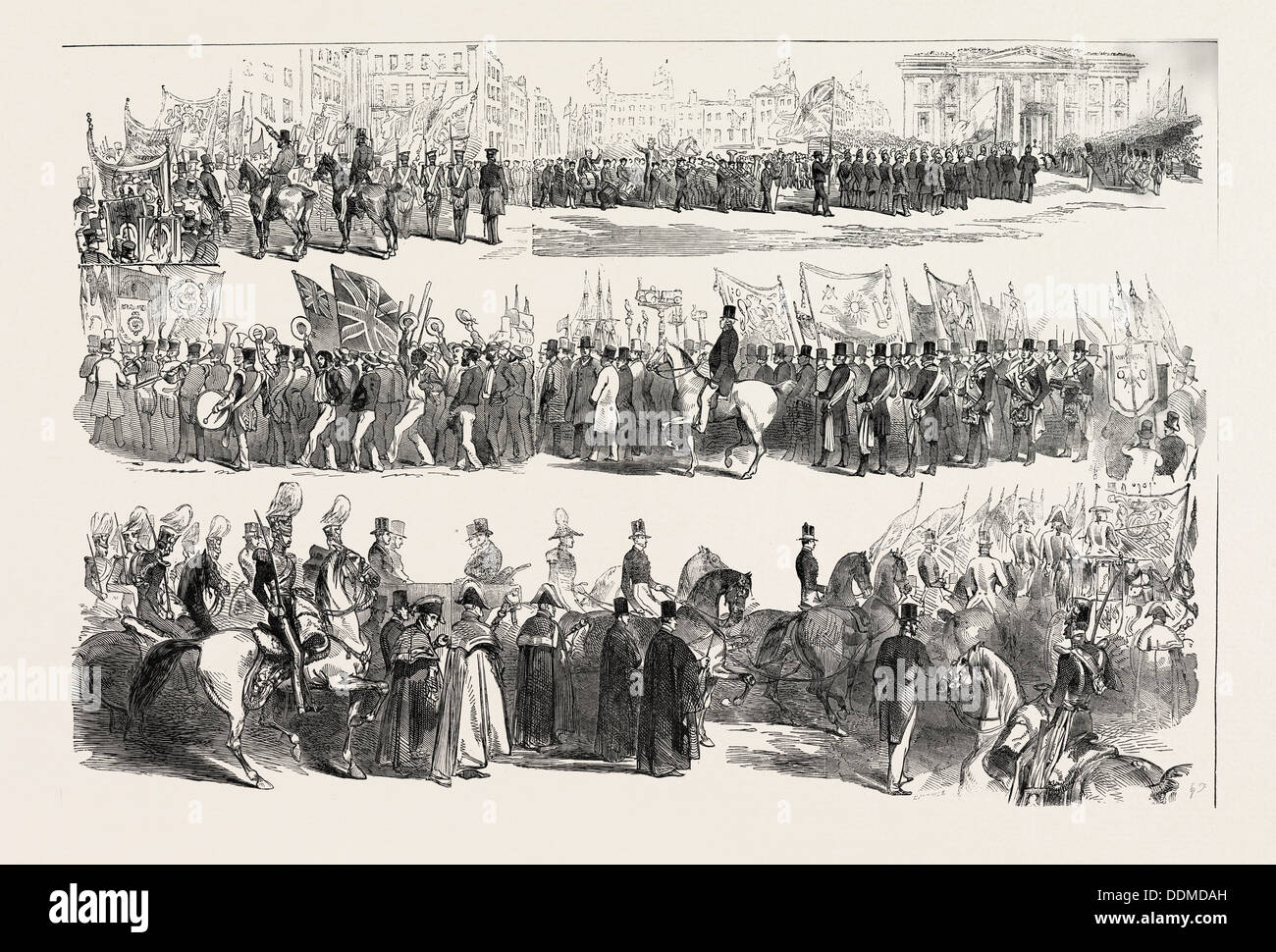 PRINCE ALBERT'S VISIT TO LIVERPOOL: THE GREAT PROCESSION TO THE SITE ...