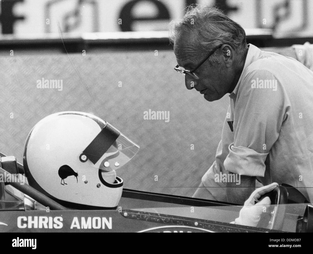 Chris Amon (on the left) and David Yorke, 1970s. Artist: Unknown Stock ...
