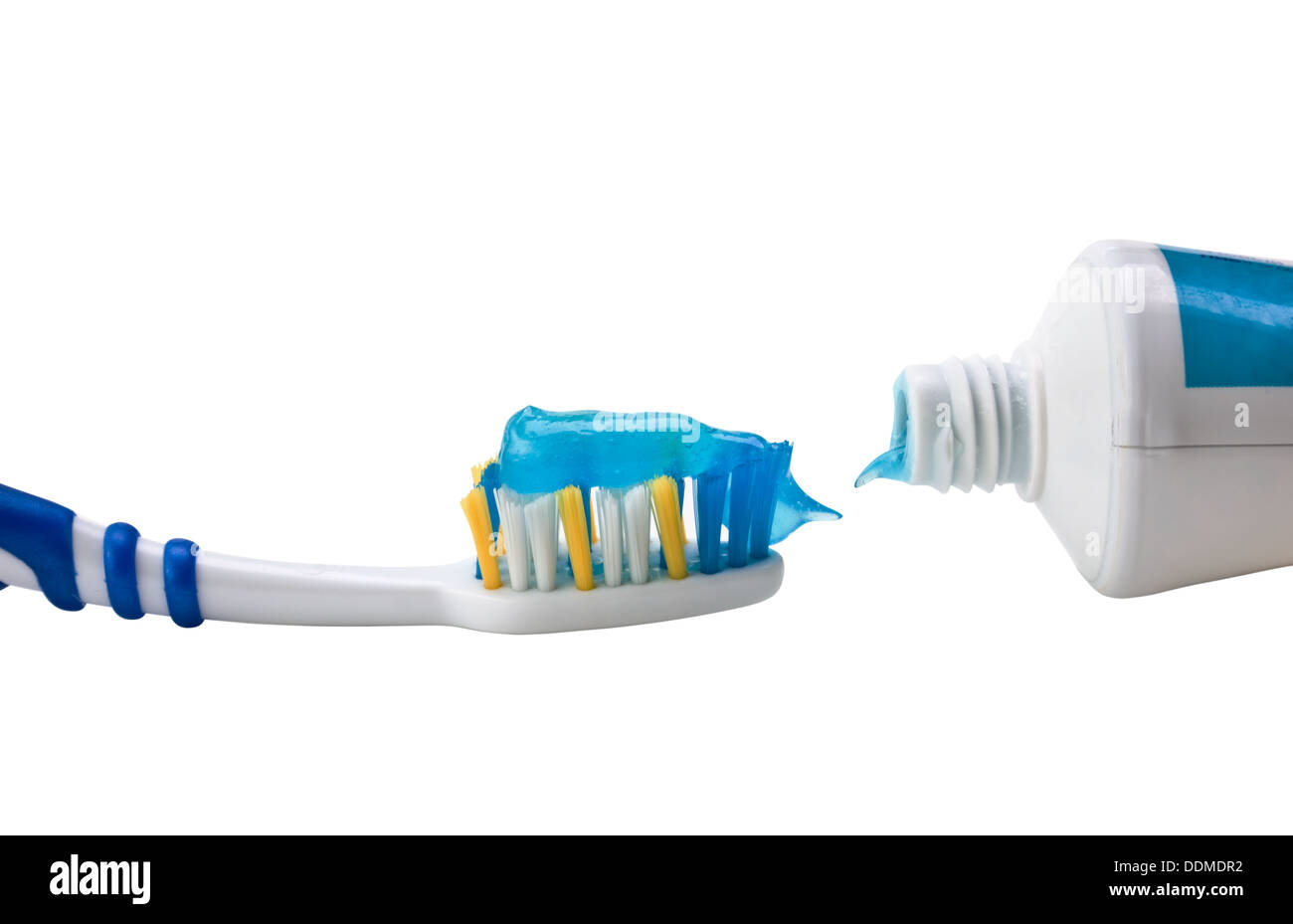 toothbrush and toothpaste isolated on a white background Stock Photo ...
