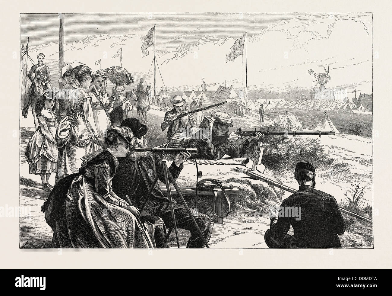 A FIRING POINT AT WIMBLEDON, UK, 1870 Stock Photo - Alamy