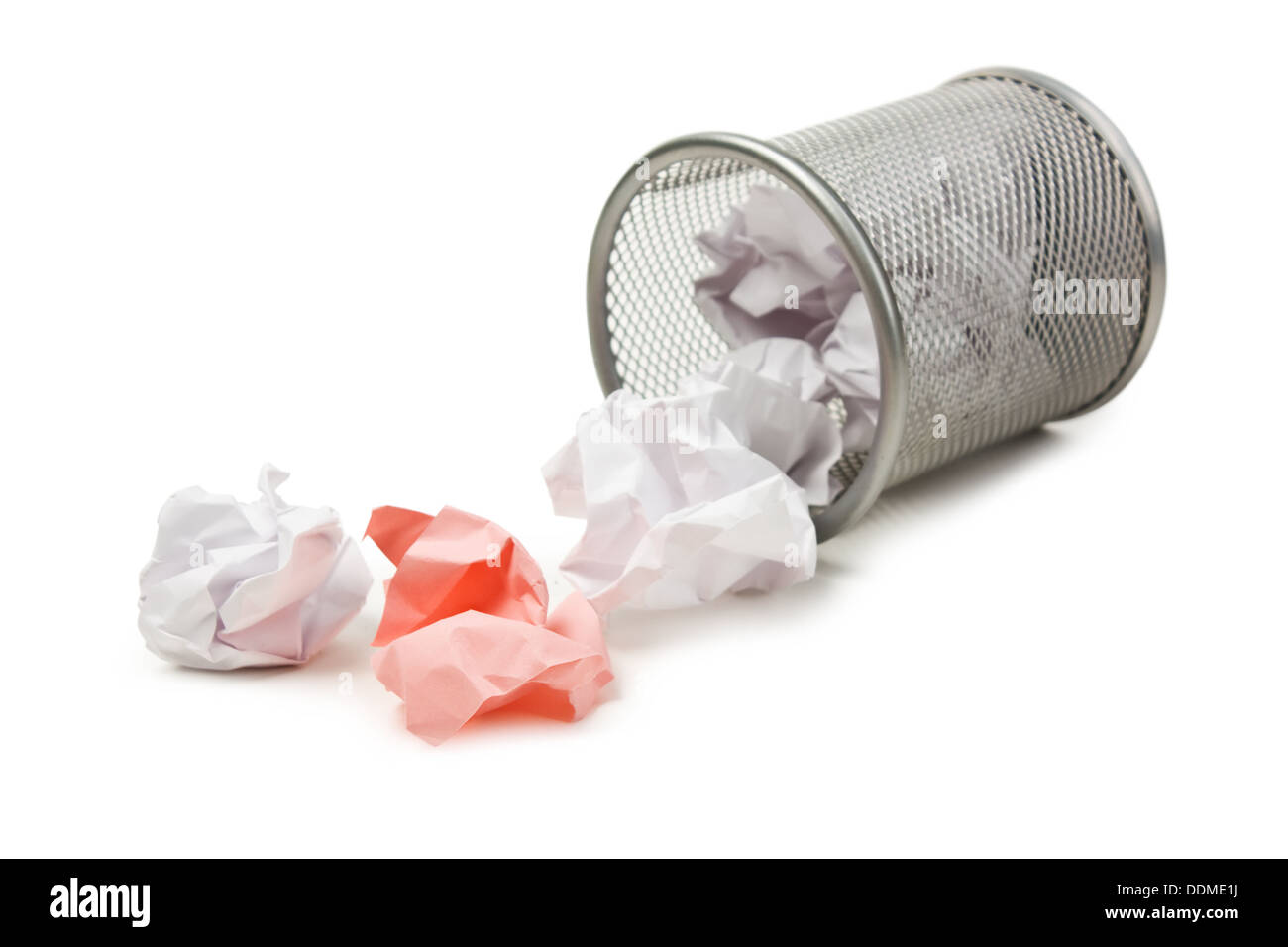 full basket of paper isolated on white background Stock Photo - Alamy