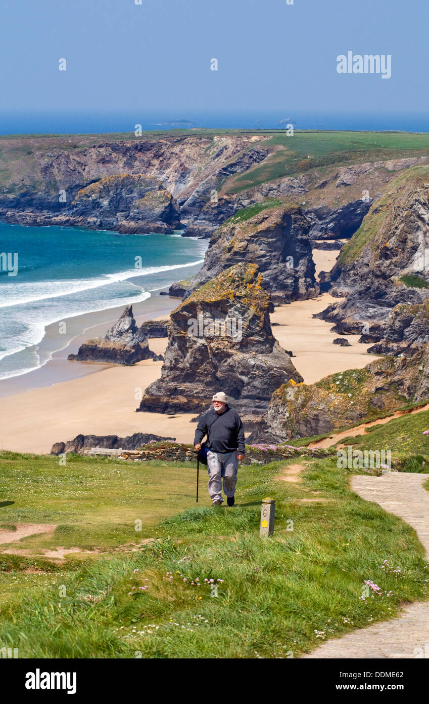 England coast path person hi-res stock photography and images - Alamy