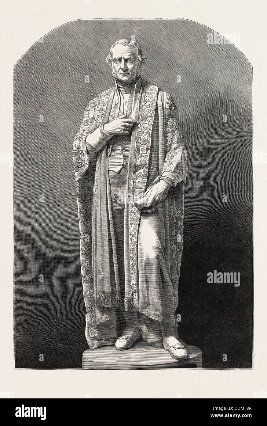 STATUE OF THE RIGHT HON. W.E. GLADSTONE AT LIVERPOOL, UK, 1870 Stock ...