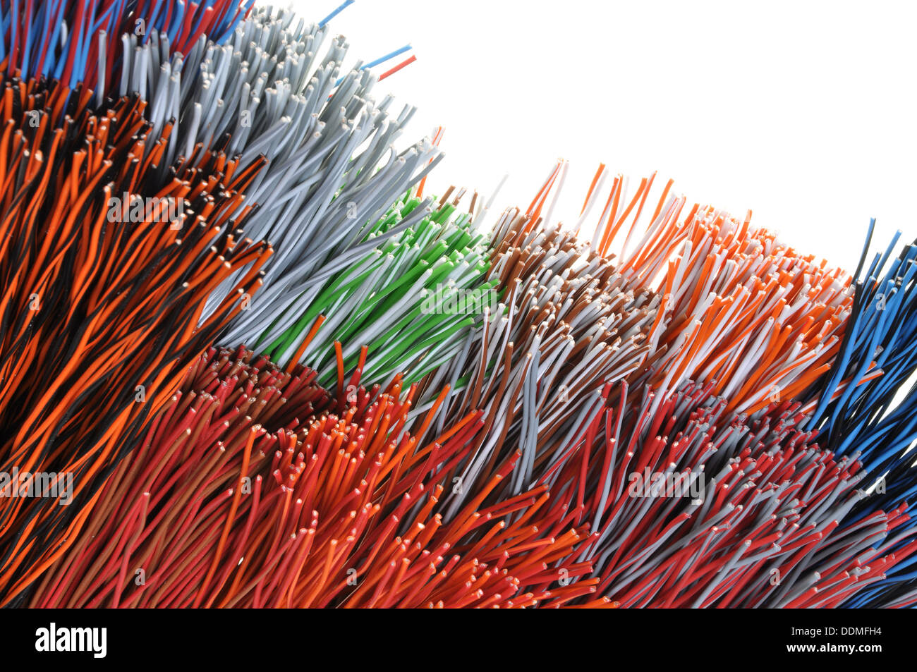Bundles of wires isolated on white background Stock Photo - Alamy