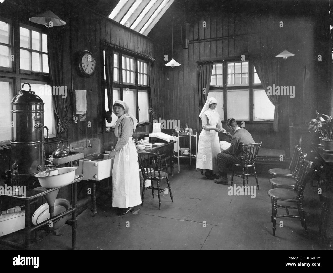 First aid room, Wolseley car factory, Birmingham, 1920s. Artist ...