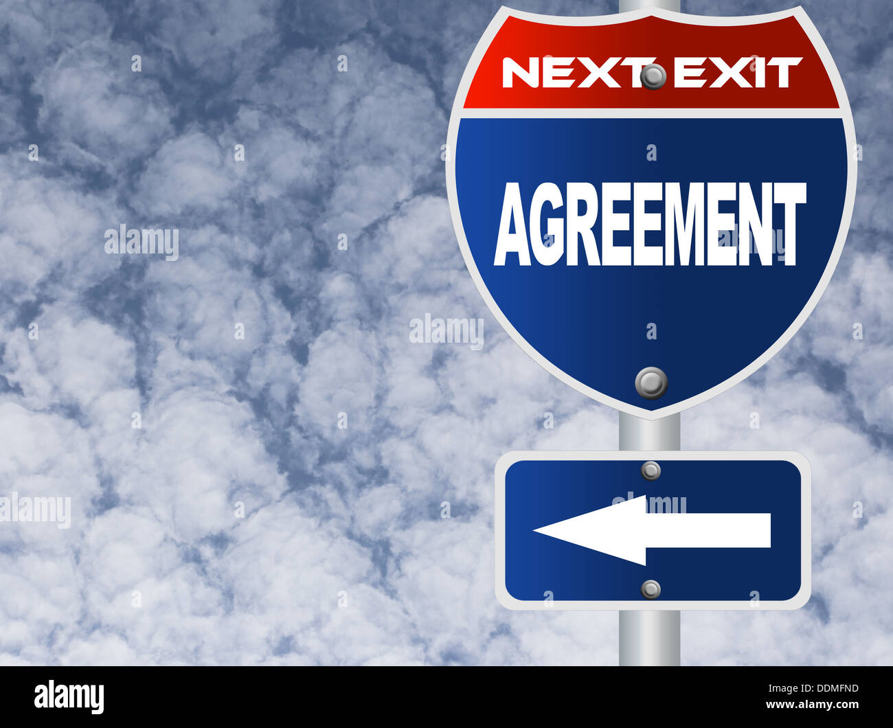 Agreement road sign Stock Photo - Alamy