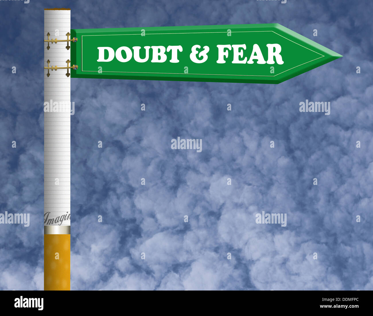 Doubt and fear road sign Stock Photo - Alamy