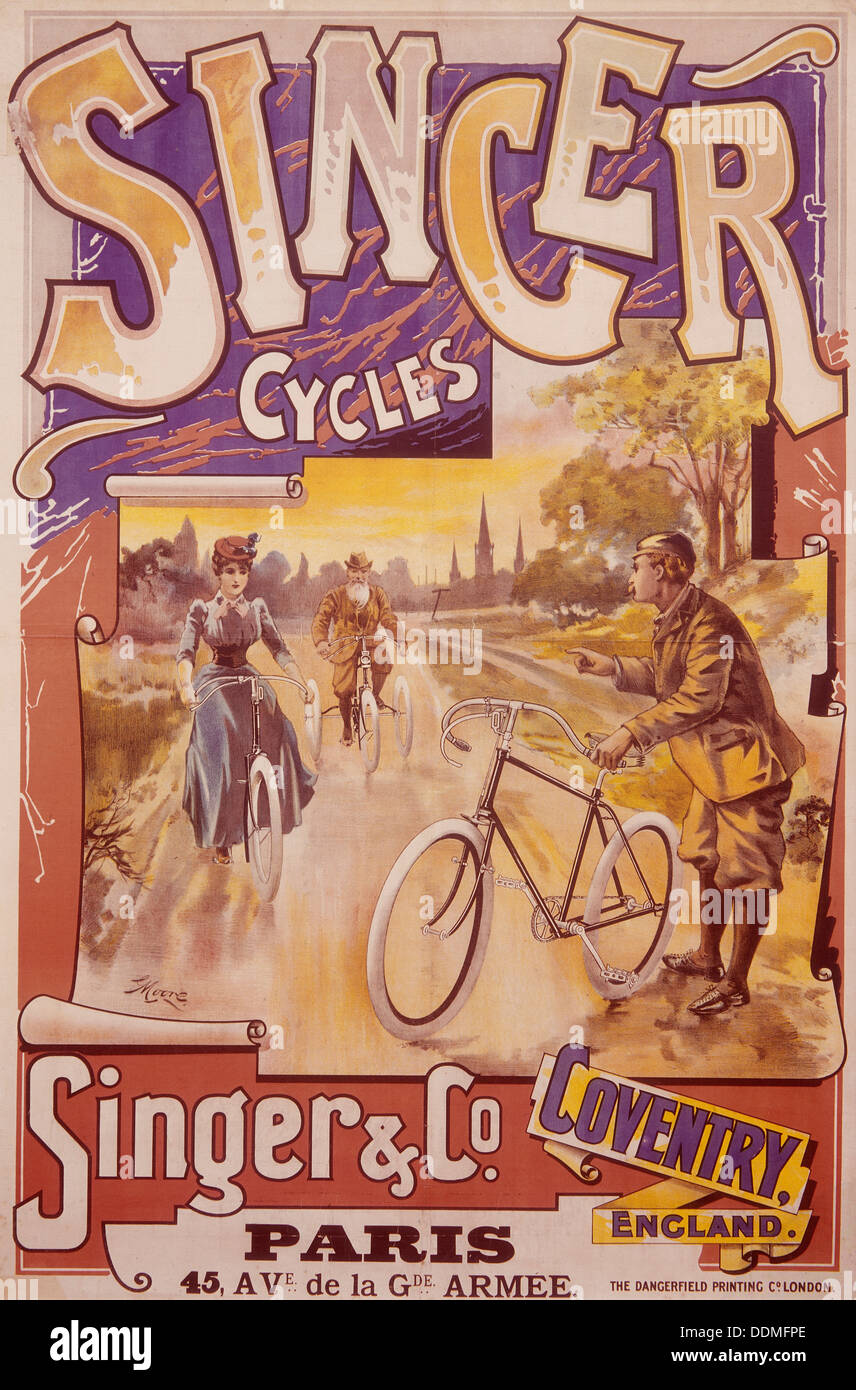 Singer poster 19th century hi-res stock photography and images - Alamy