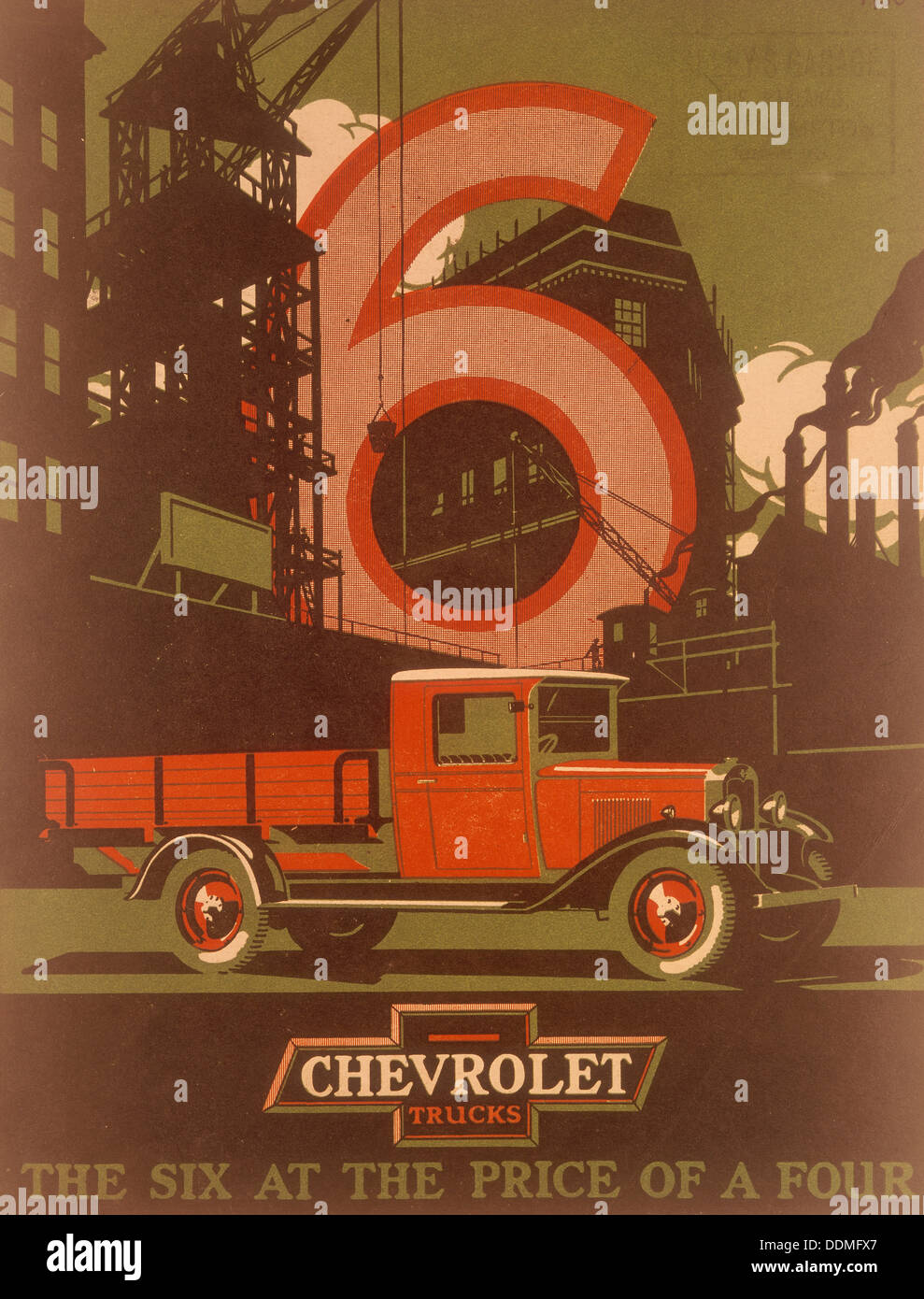 Poster advertising Chevrolet trucks, (c1930s?). Artist: Unknown Stock ...