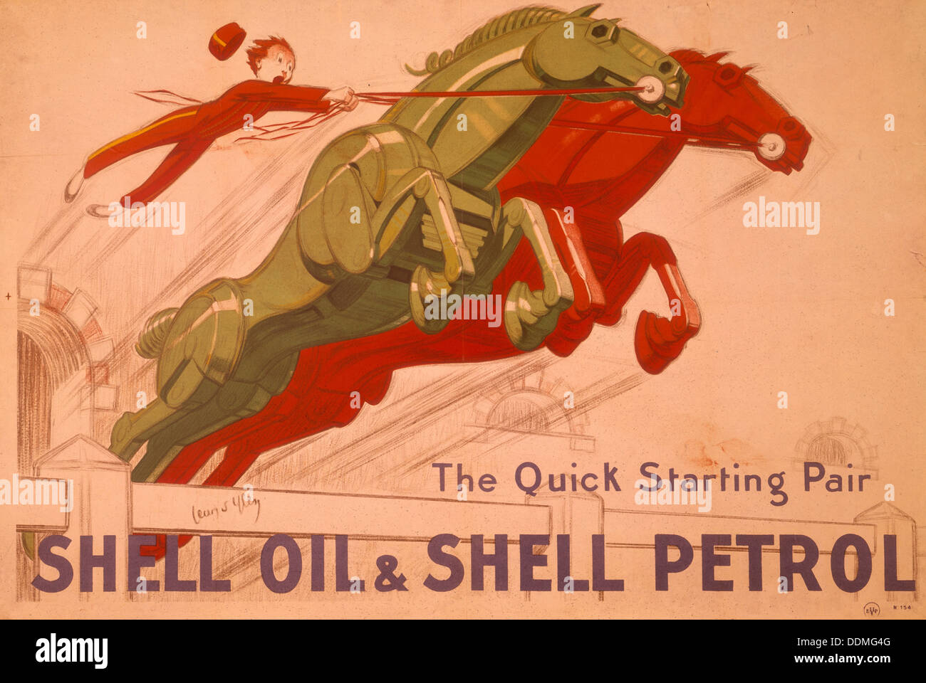 Poster advertising Shell oil and petrol. Artist: Unknown Stock Photo ...