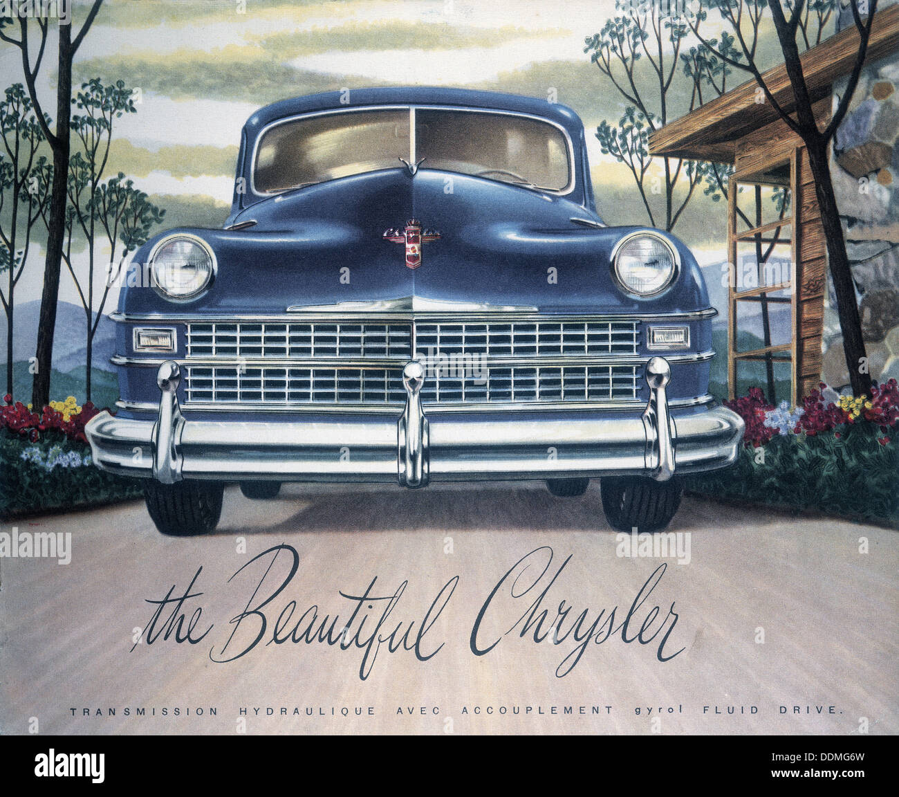 Poster advertising a Chrysler, 1946. Artist: Unknown Stock Photo - Alamy
