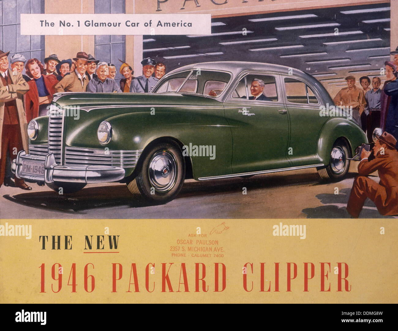 Poster advertising a Packard Clipper, 1946. Artist: Unknown Stock Photo ...