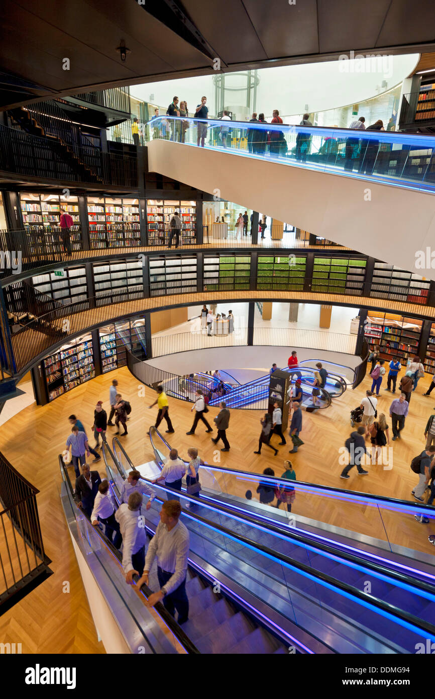 Interior of the Library of Birmingham, Birmingham Library, Birmingham ...