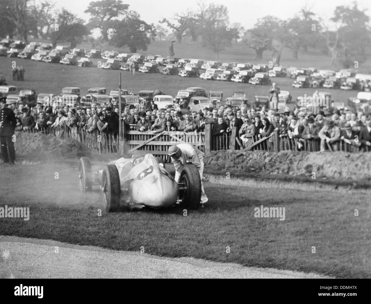 Dick Seaman with his Mercedes, Donington Grand Prix, 1938. Artist ...