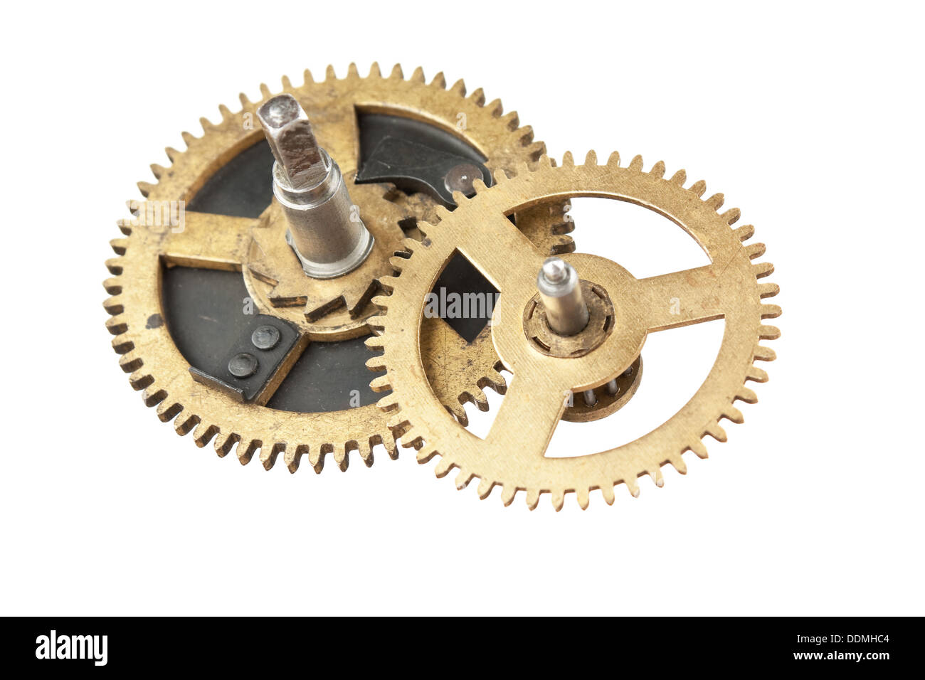 clockwork gears isolated on white background Stock Photo - Alamy